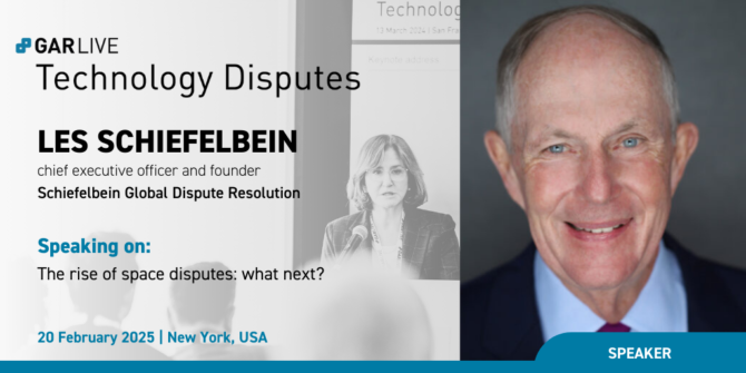 Les to speak at GAR Live Technology Disputes - Schiefelbein GDR